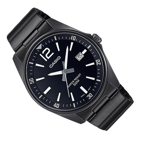 Casio (MTP-E170B-1BVDF) Black Stainless Steel Strap 50 Meter Date ...