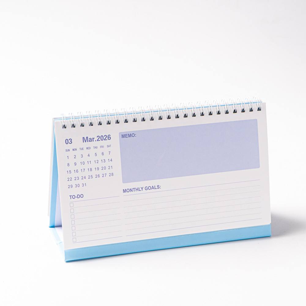 Waterproof Coil Style Desk Calendar Cute Simple Fresh Desk Calendar ...