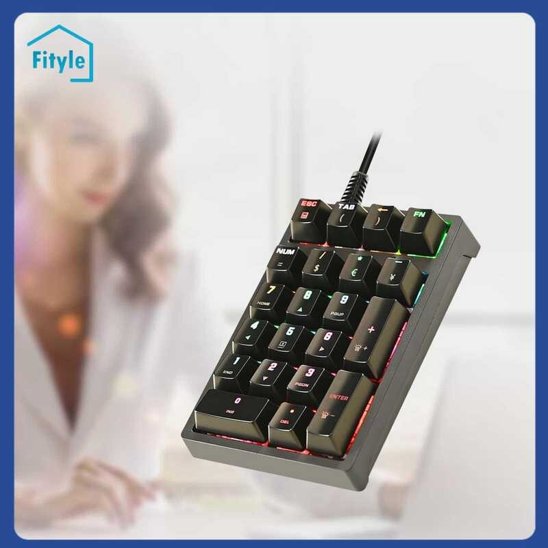 Mini Fityle K21 nical Numeric Keypad 21 Key RGB Backlight Plug and Play ...
