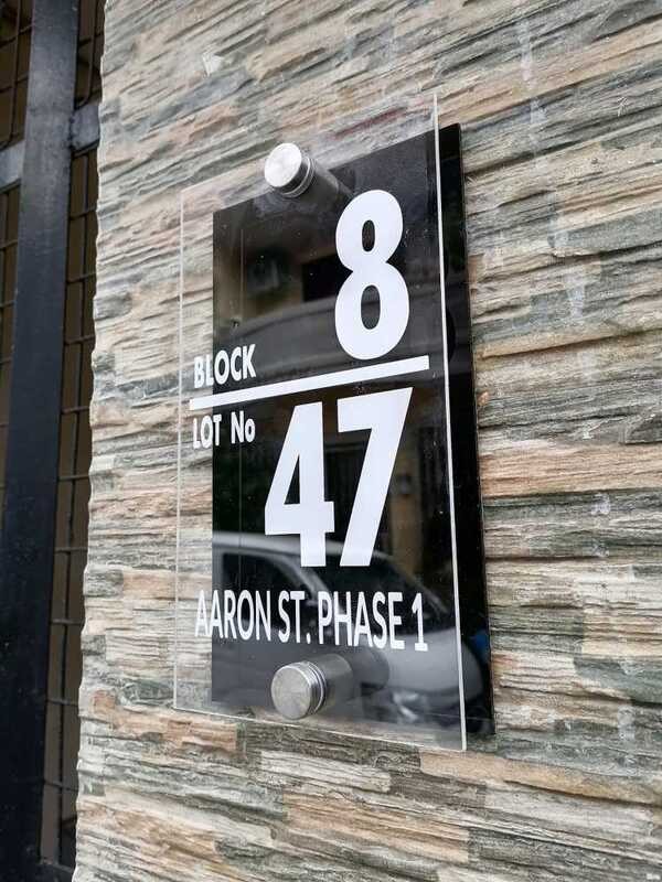 HOUSE PERSONALIZED PLATE NUMBER Signage/Address Plate/Blk AND LOT Sign ...