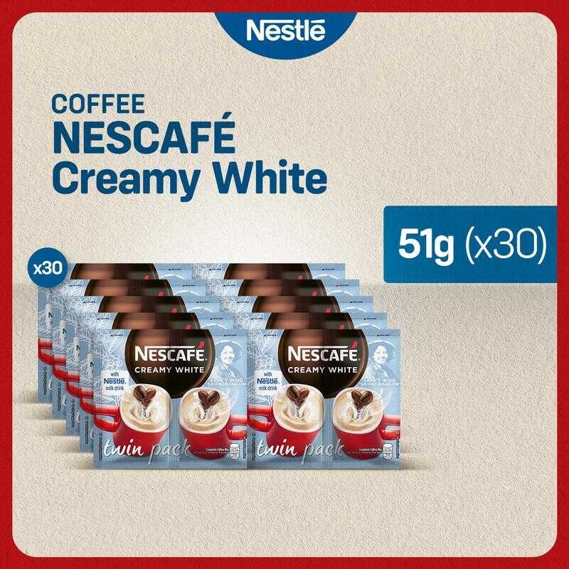 NESCAFÉ Creamy White 3-In-1 Coffee Twin Pack 51G - Pack Of 30 sdfg 3 ...