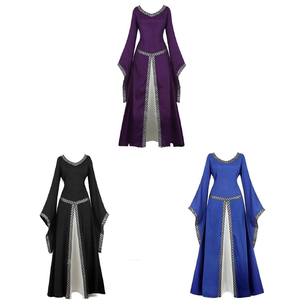Medieval Gothic Costume For Cosplay And Role Play With Long Dress ...