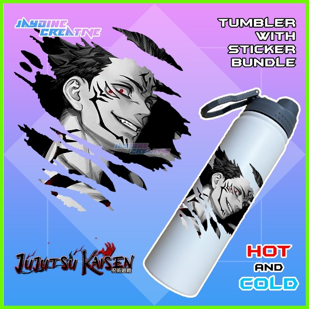 ☪ Jujutsu Kaisen D11 Sukuna Tumbler with scratch sticker hot & cold ...