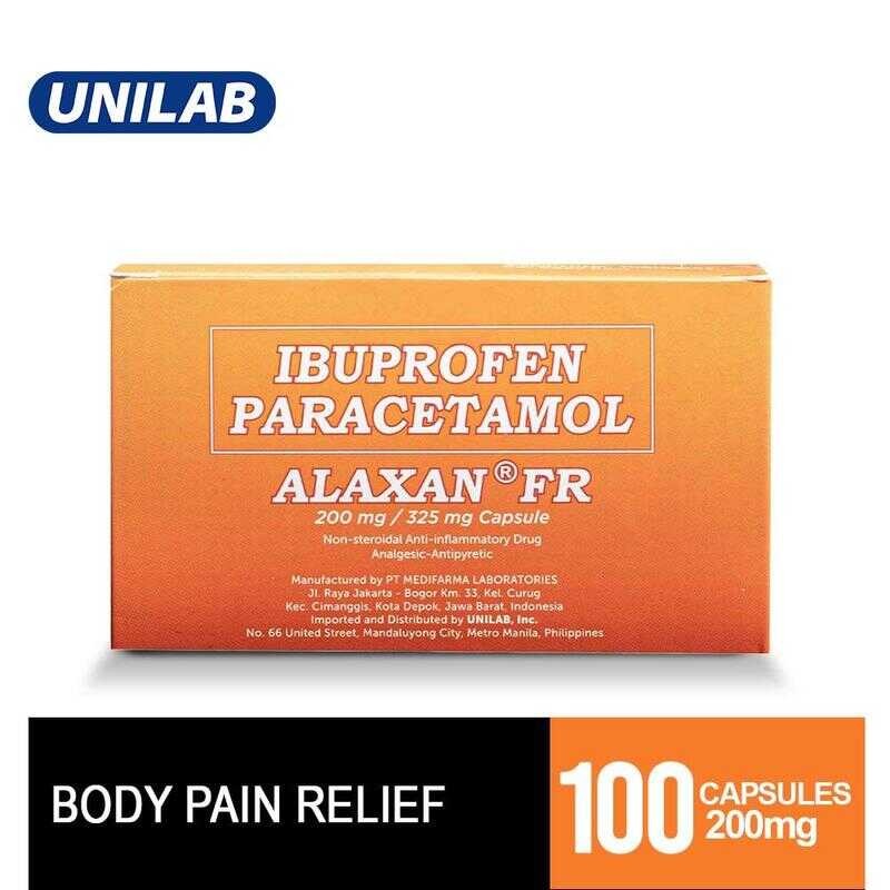 Alaxan FR 100S Capsules 200Mg (For Pain Relief & Fever) | Shopee ...