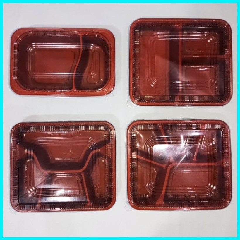 Bento Box with Clear Lid 2, 3, 4, & 5 Compartments (50pcs/pack ...