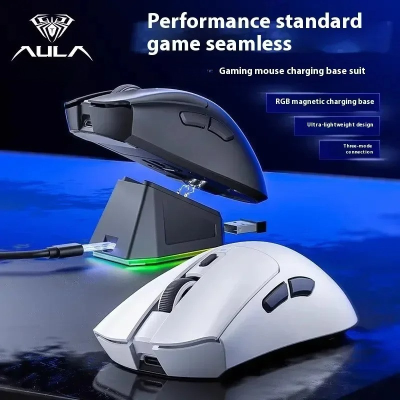 AULA SC380 Wireless Mouse Three Mode Lightweight with Charging Base ...