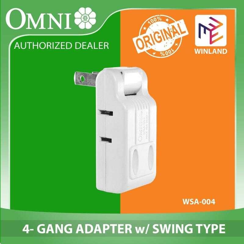Omni By Winland 4-Gang Adapter W/ Swing Type Plug Outlet Adaptor Socket ...