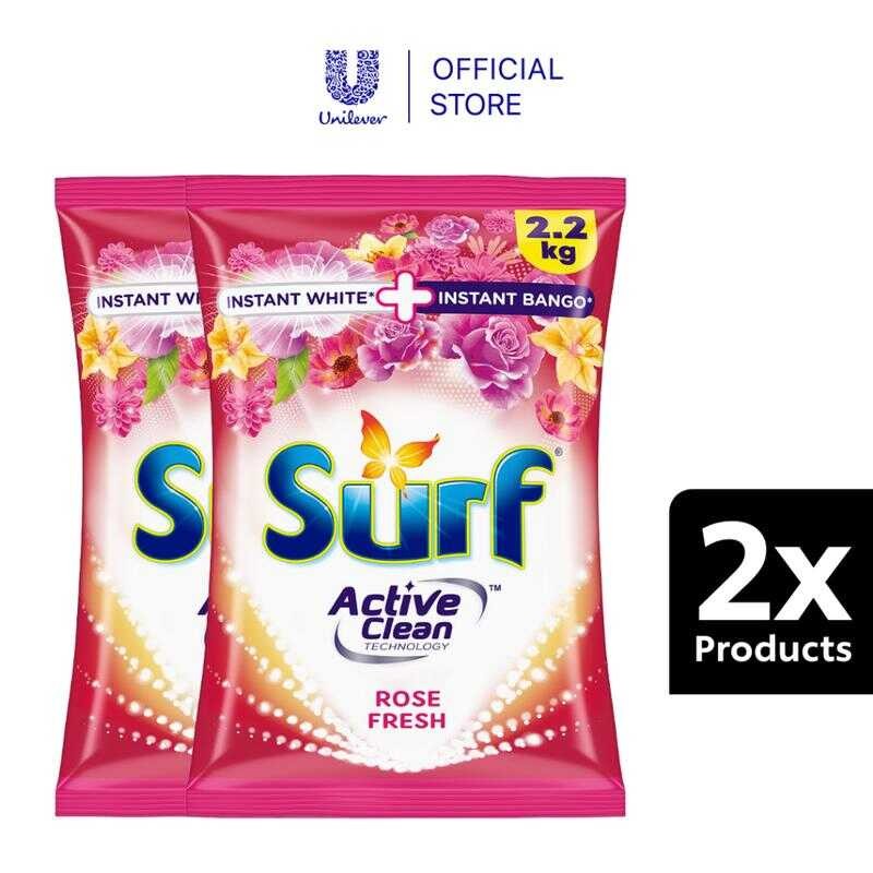 [Bundle OF 2] Surf Laundry Powder Detergent Rose Fresh 2200G Pouch 907 ...