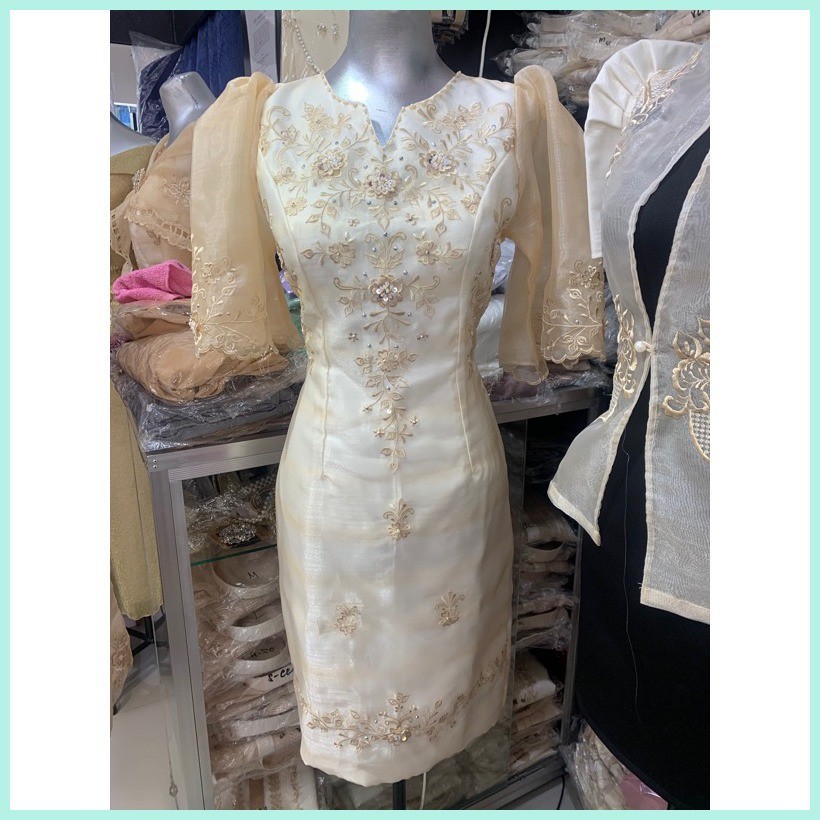 ModernFilipiniana/Beige Filipiniana/Cocktail Filipiana/Below The Knee ...
