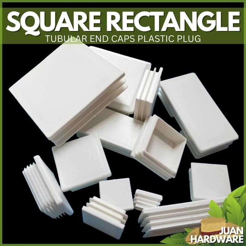 Square Rectangular White Tubular End Caps For Furnitures Chair Table ...
