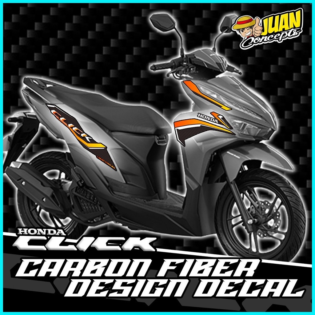 Complete Set Honda Click Stock Carbon Design Decals (V3) | Shopee ...