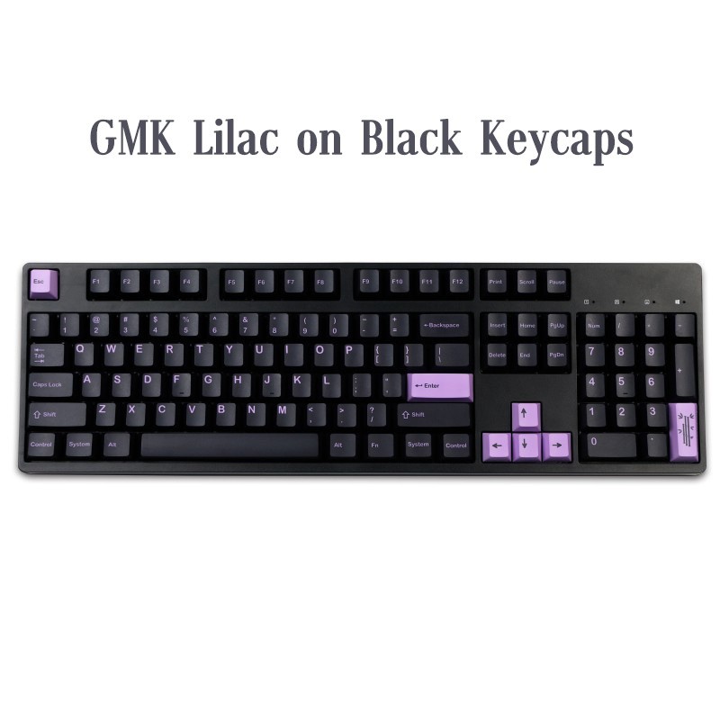 142 Keys GMK Lilac on Black Keycaps Cherry Profile PBT Dye Sublimation ...