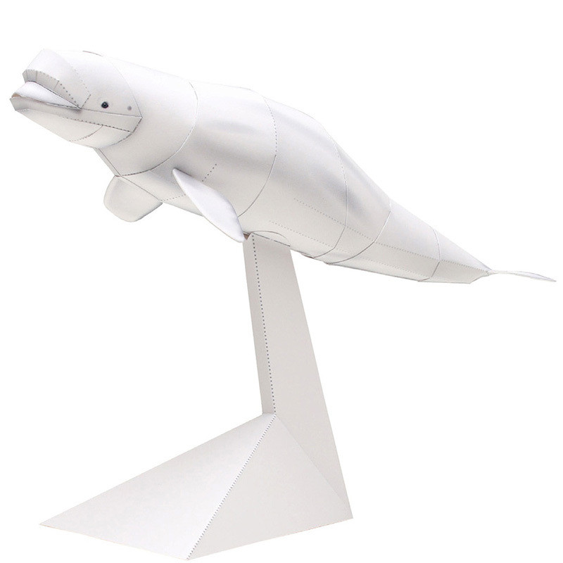 White Beluga Whale Folding Origami Art Mini Cute 3D Paper Model ...