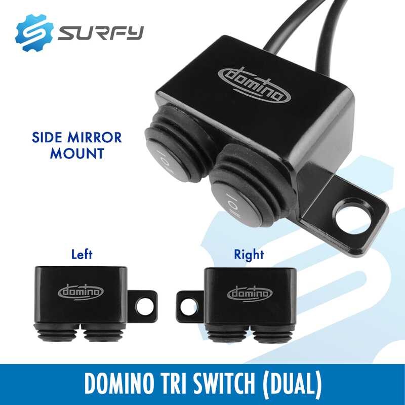 Domino Dual Tri Switch 3Ways Switch Side Mirror Mount Surfy Motorcycle ...