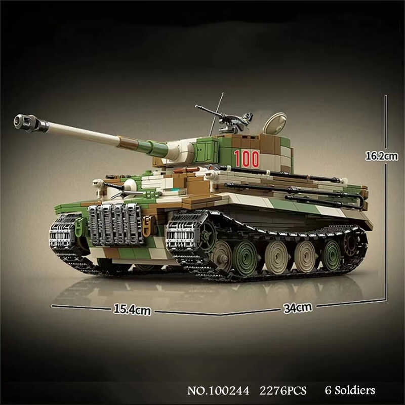 2 2023 New Ww2 Military Tiger King Heavy Model Building Bloc World War ...