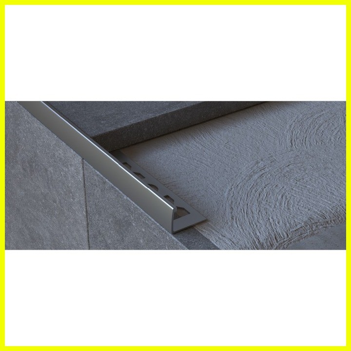 9MM TILE TRIM HEAVY DUTY - L SHAPED or ROUND EDGE - ALUMINIUM 2.4meters ...