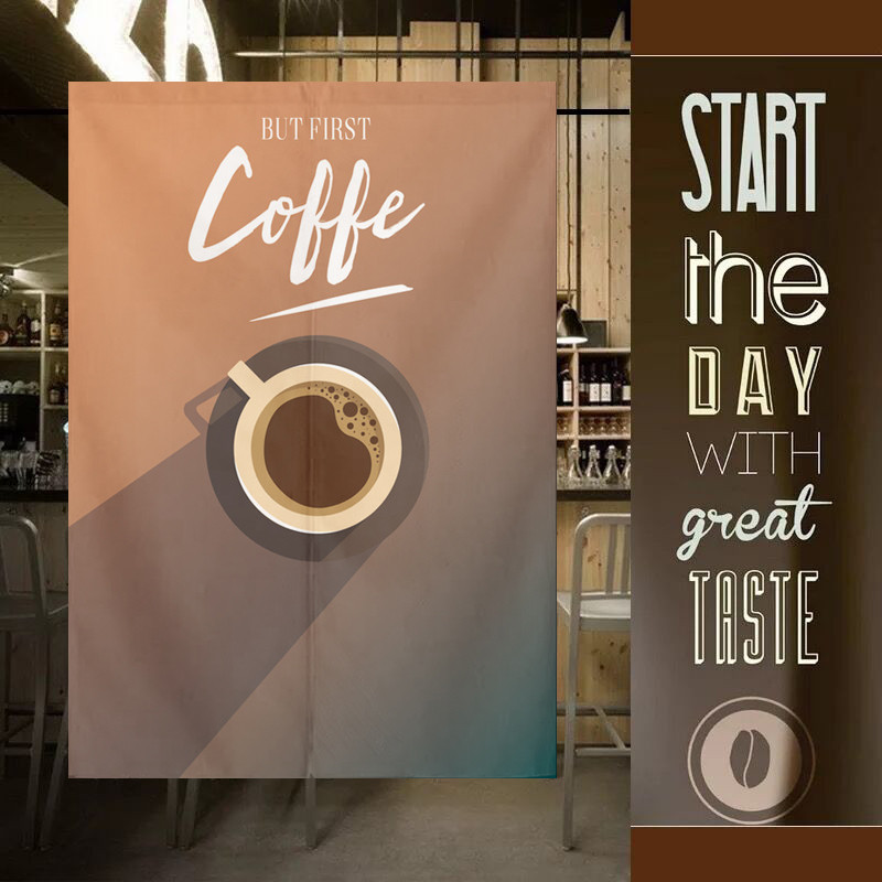 Milk tea shop, coffee shop, restaurant, kitchen door curtain, smoke ...