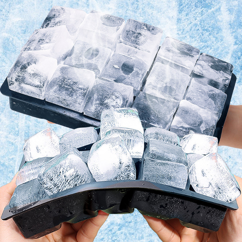 4/6/8/15/37 Grid Ball Big Square Ice Cube Mold - Black Silicone Ice ...