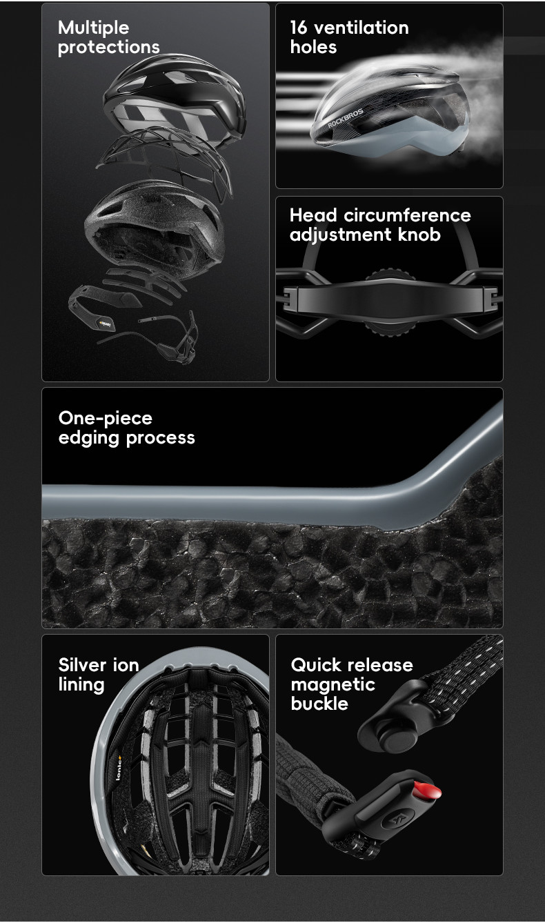 ROCKBROS Riding Helmet Keel Ultralight Integrated Aerodynamics One ...