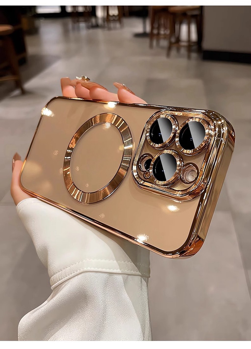 Desert Titanium Transparent Magnetic Phone Case for IPhone 16 Pro Max ...