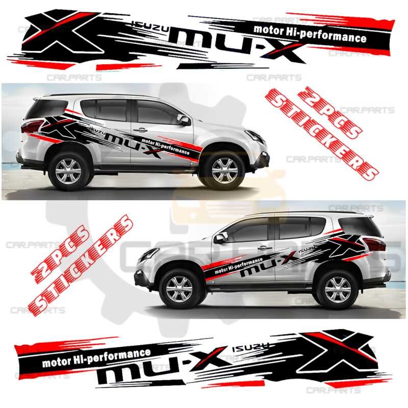ISUZU CP 2Pcs Mu-X REAR SIDE Car Truck Decal Vinyl Flame Sticker (9070 ...