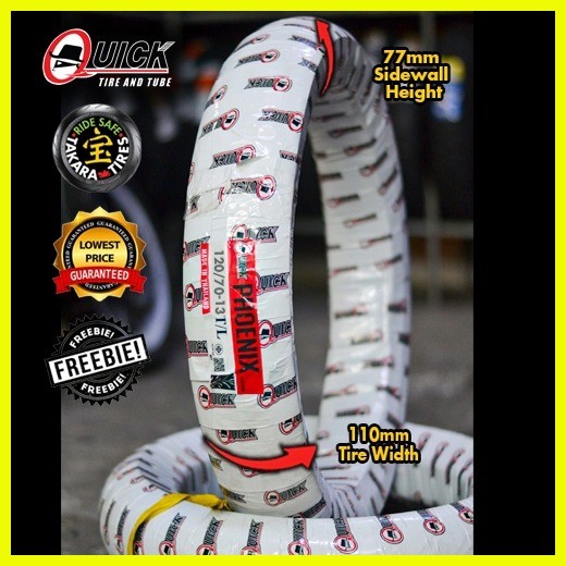 QUICK TIRE Phoenix Tubeless 13 for NMAX by TAKARA (FREE TIRE SEALANT ...