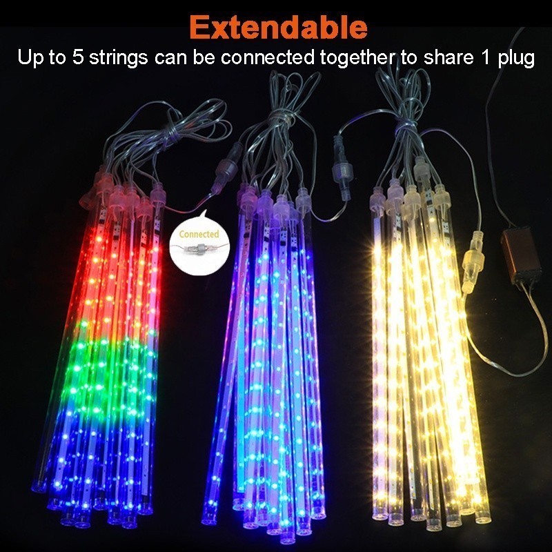 Meteor Shower Rain Lights Fairy LED Tube Lights for Outdoor Garden Home ...
