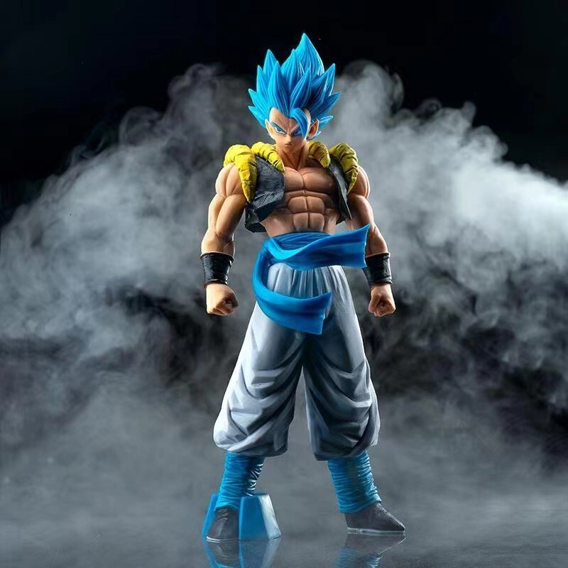 17Cm Dragon Ball Gogeta Super Saiyan Blue Hair Standing Large Model Toy ...