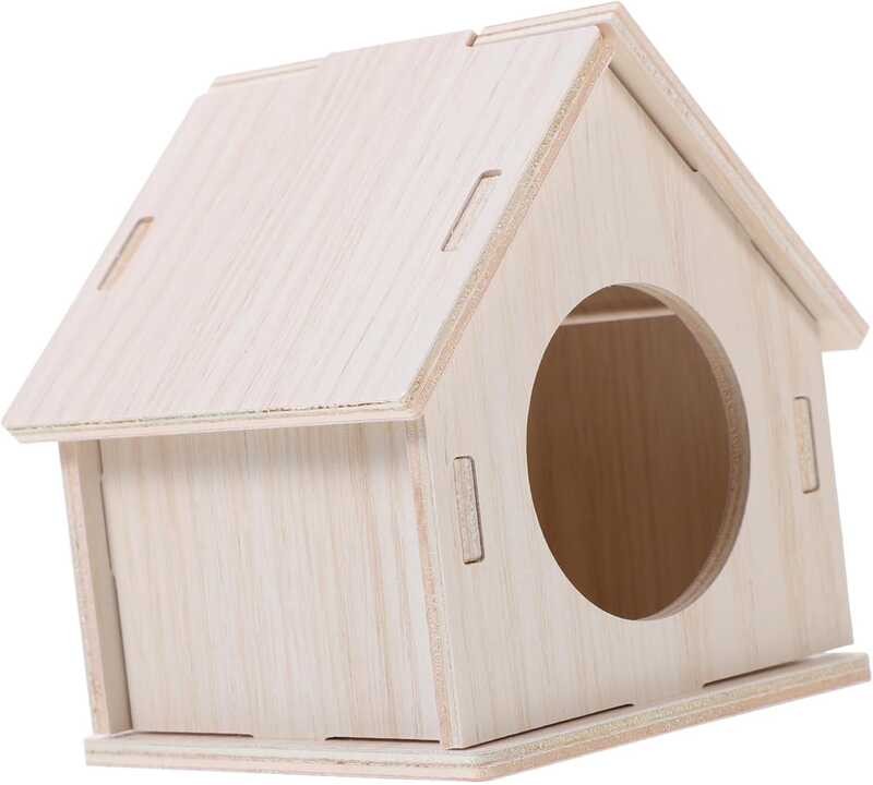 DRESSOOS Hideaway Sleeping Nest Animals Wooden Mouse Cage Rat Hut Small ...