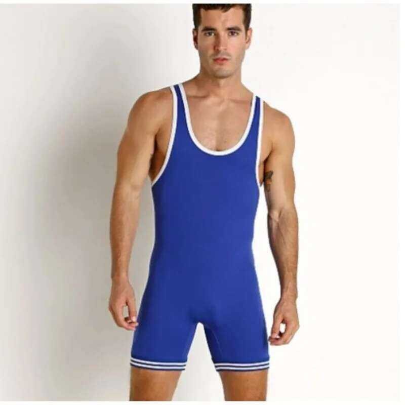 AA Mens Sleeveless Classic Singlets Suit Boxing Skinsuit Weightlifting ...