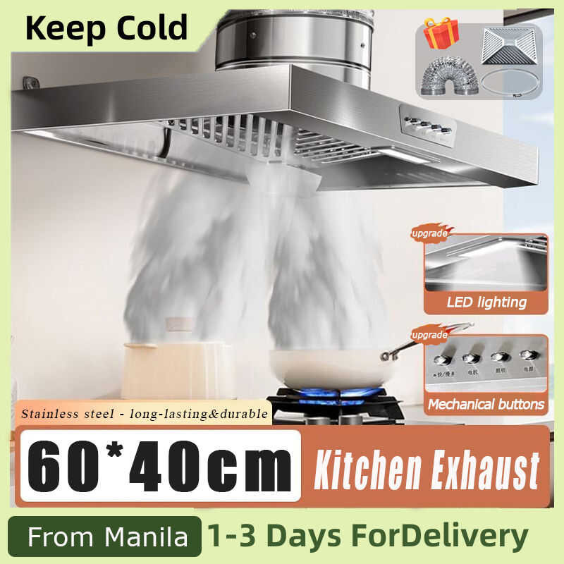 Stainless Steel Inverter With LED Light Range Hood Wall Mounted Exhaust ...