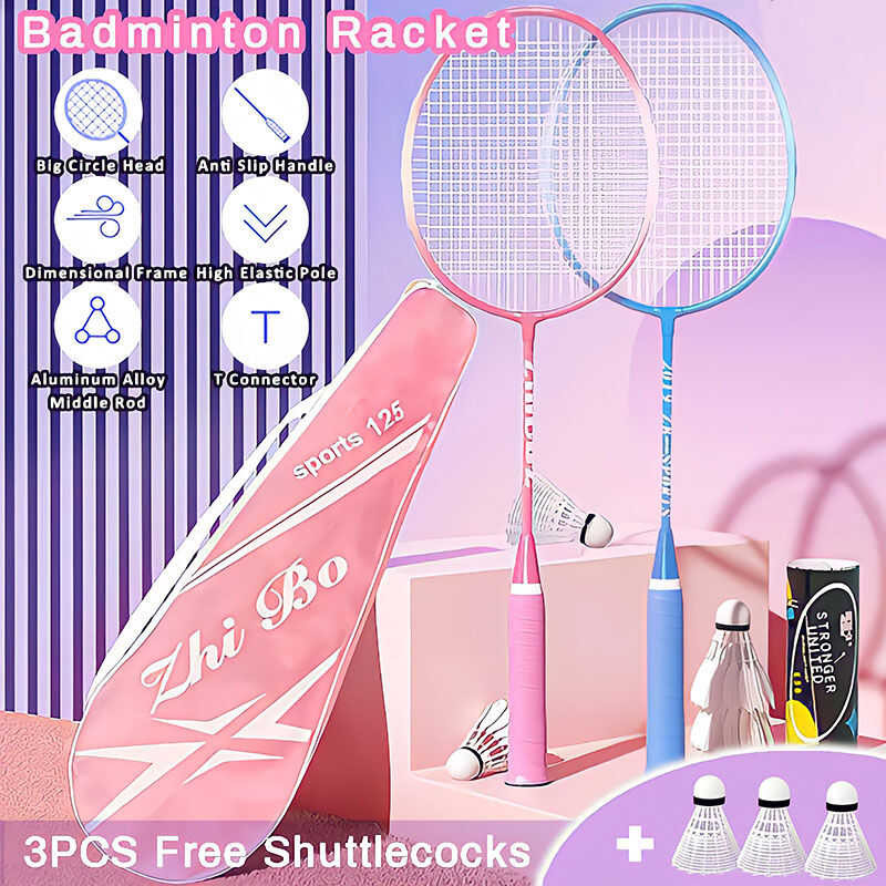 Badminton Racket Set Professional Rocket With Feather Shuttle For ...