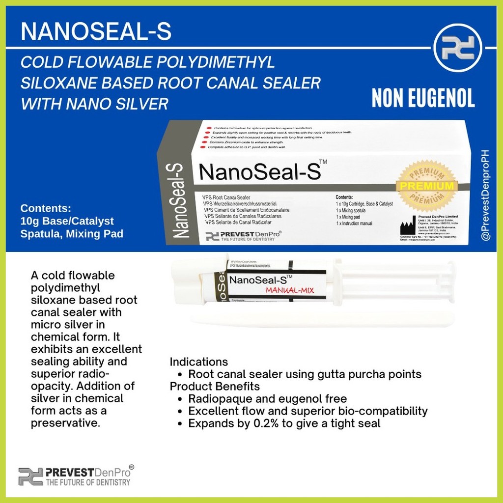 NanoSeal-S (Cold Flowable Polydimethylsiloxane Based Root Canal Sealer ...