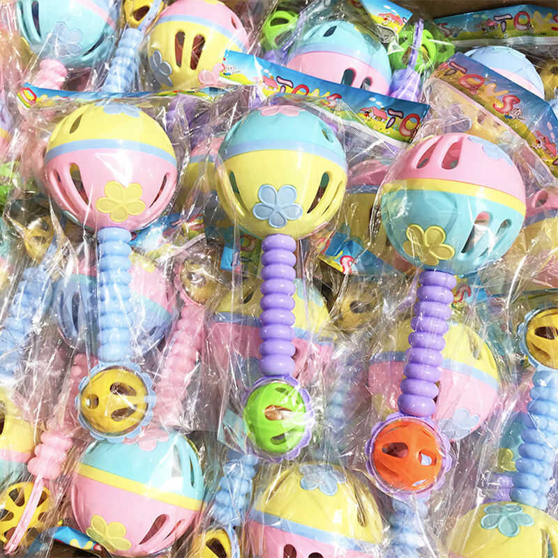 Baby Newborn Hand-Held Bell Round Head Fun Soothing Rattle Grip Toy ...