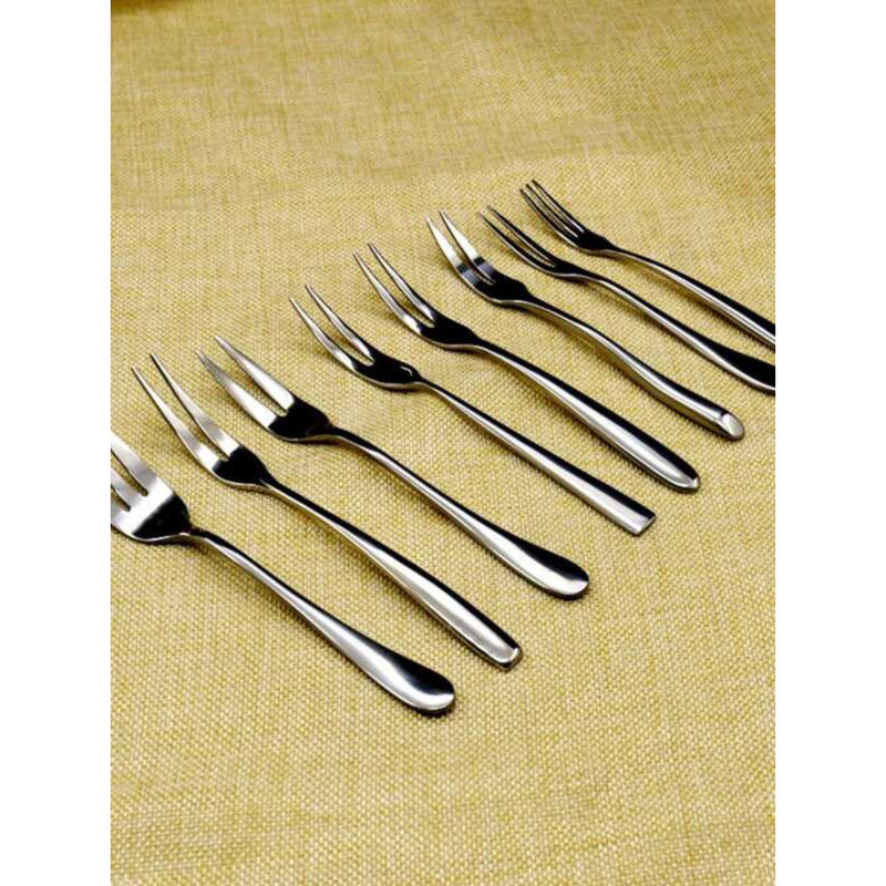 High-End Stainless Steel Two-Tooth Fork Fruit Dessert Cake Oyster ...
