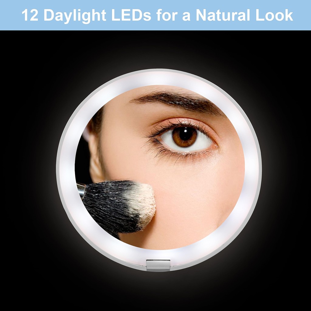 USB Rechargeable Handy LED Mirror for Make-Up Compact Makeup Flip Led ...