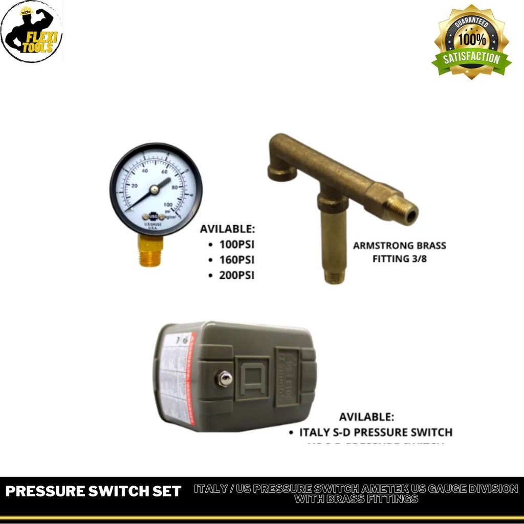 PRESSURE SWITCH SET gauge division with brass fittings heavy duty ...