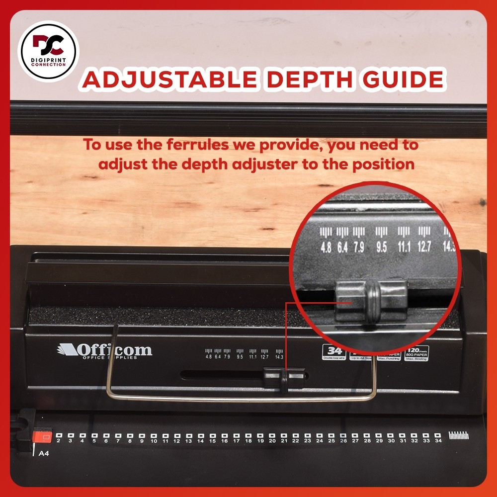 OFFICOM Wire Binding Machine A4 W12M Heavy Duty Binder Double Loop Wire ...