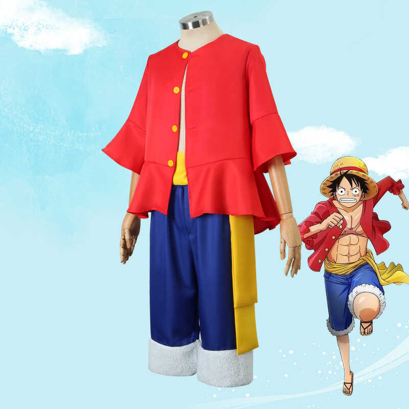One Luffy Cosplay Costume One Piece Movie Edition Clothes Straw Hat ...