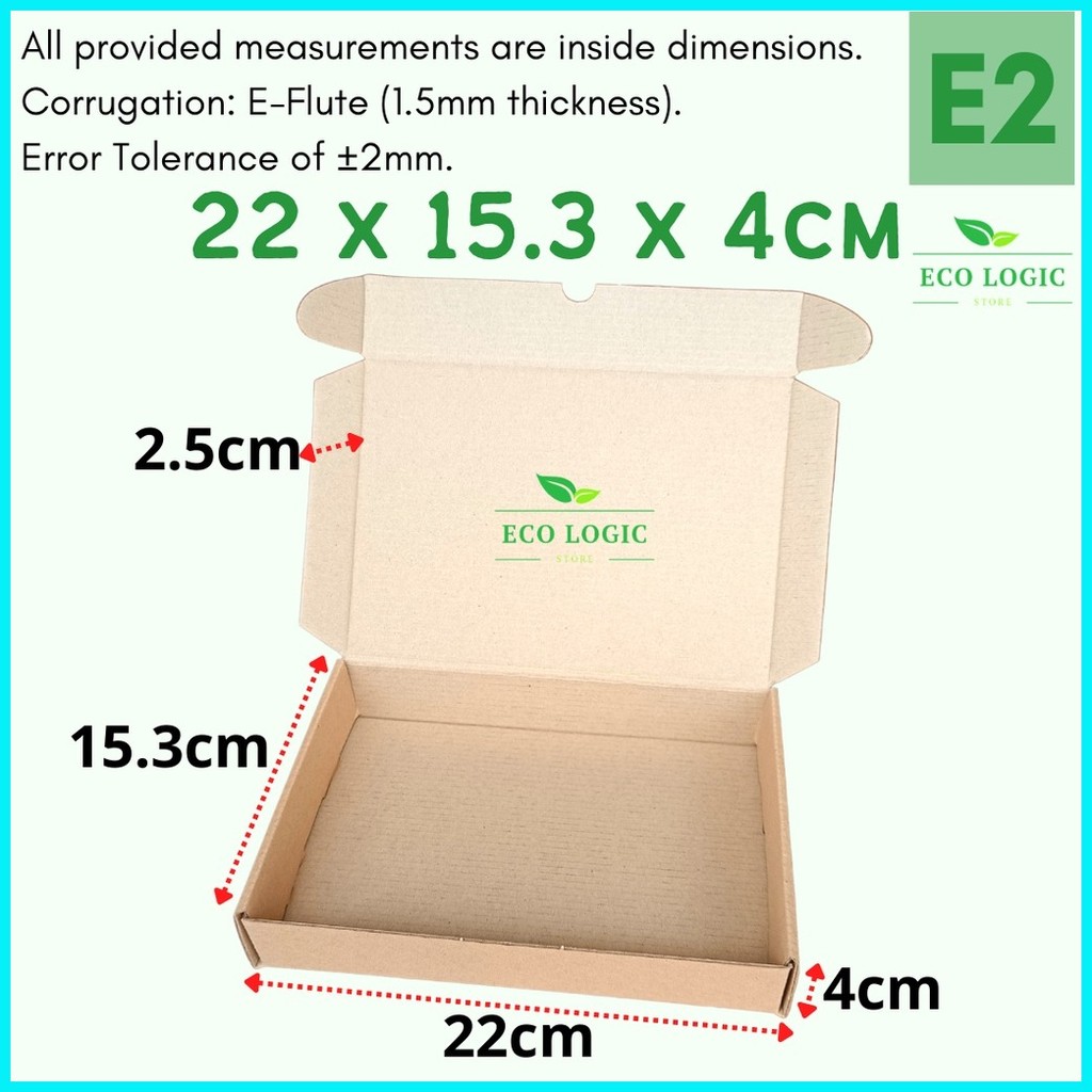 50pcs (E1 & E2) WHOLESALE Mailer Box Corrugated Box Kraft Box Die Cut ...