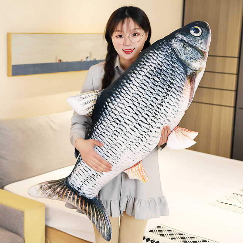 COD Pillow Artificial Small Ragdoll Plush Toys Carp Salted Fish Big ...