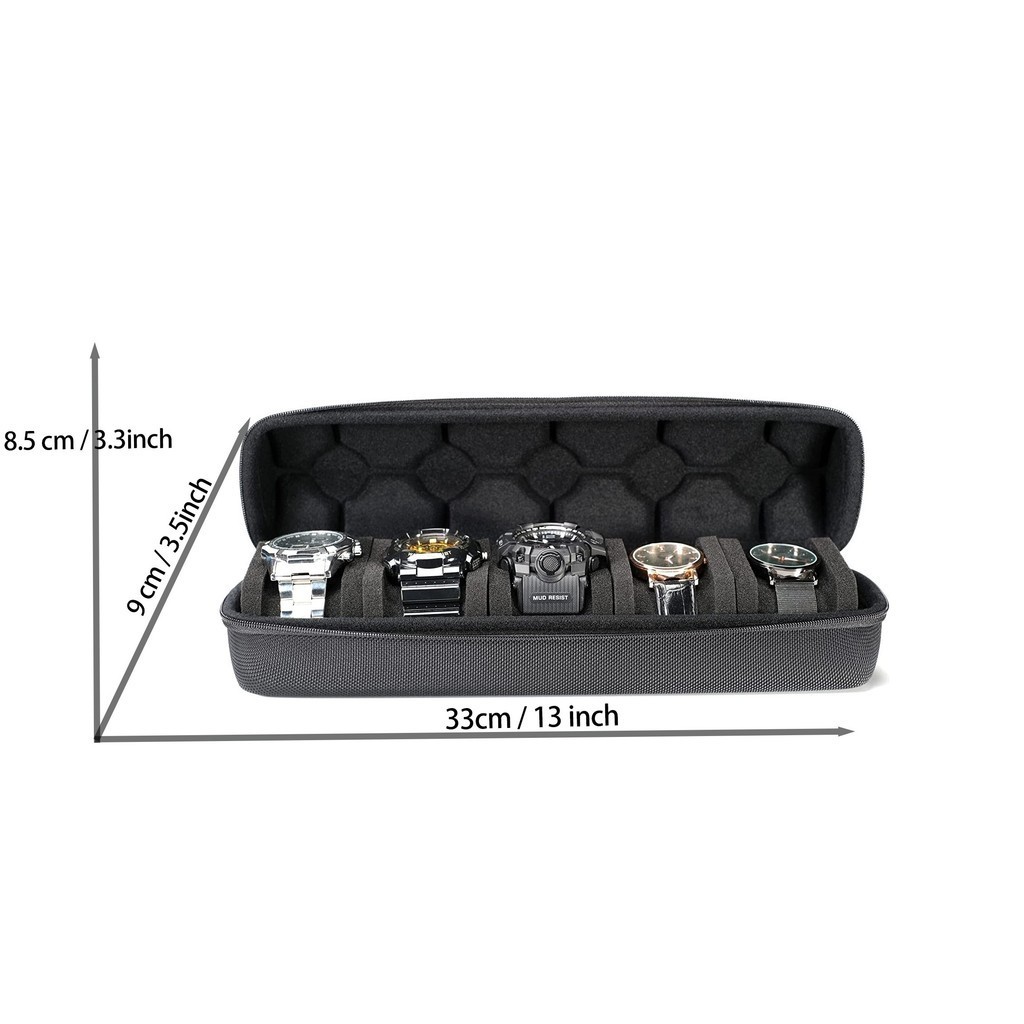 5 Slots Watch Storage Bag for Men Women Watch Storage Box Wristwatch ...