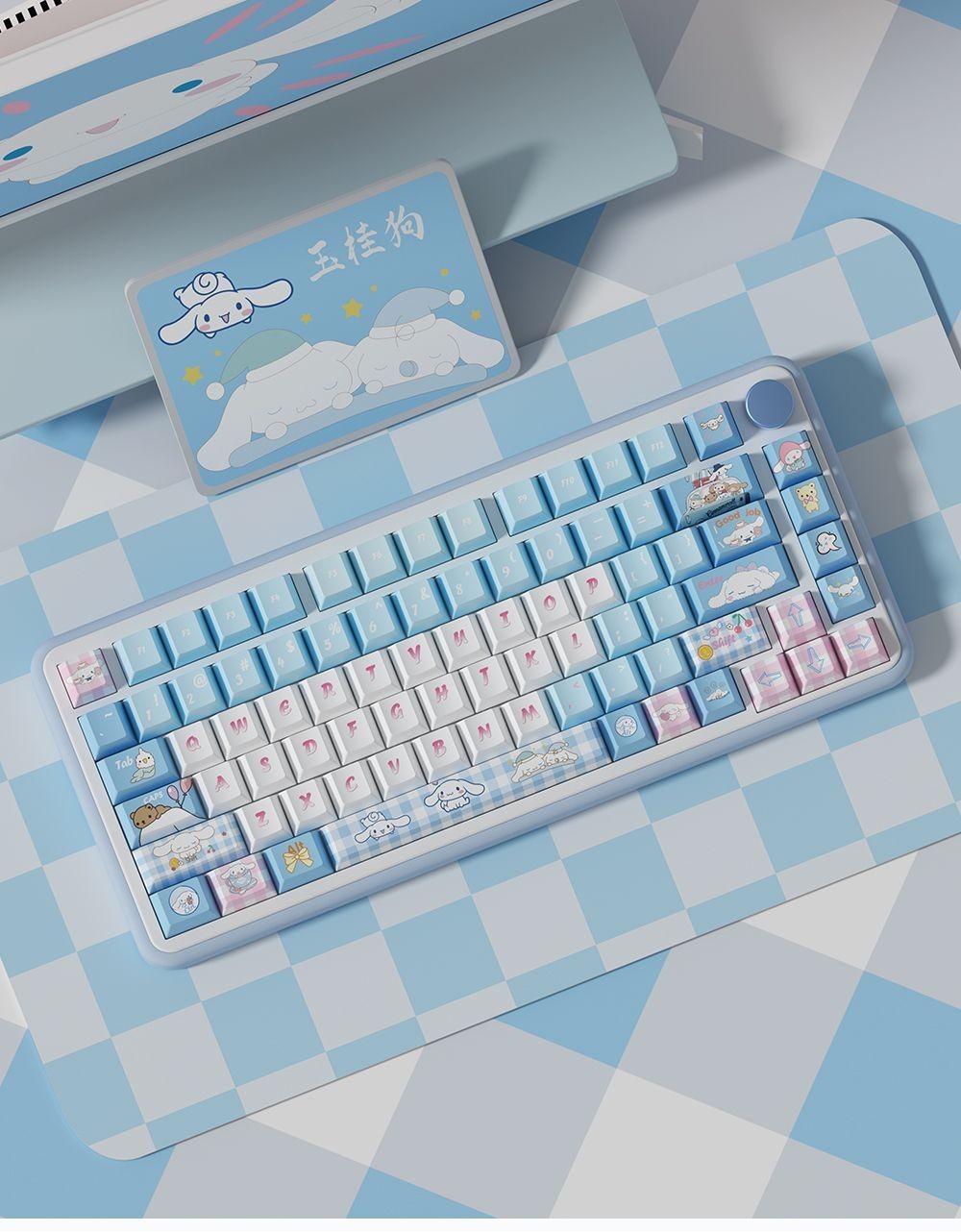 Cinnamoroll Lattice Keycap Cherry Profile 138 Keys PBT Five-sided Dye ...