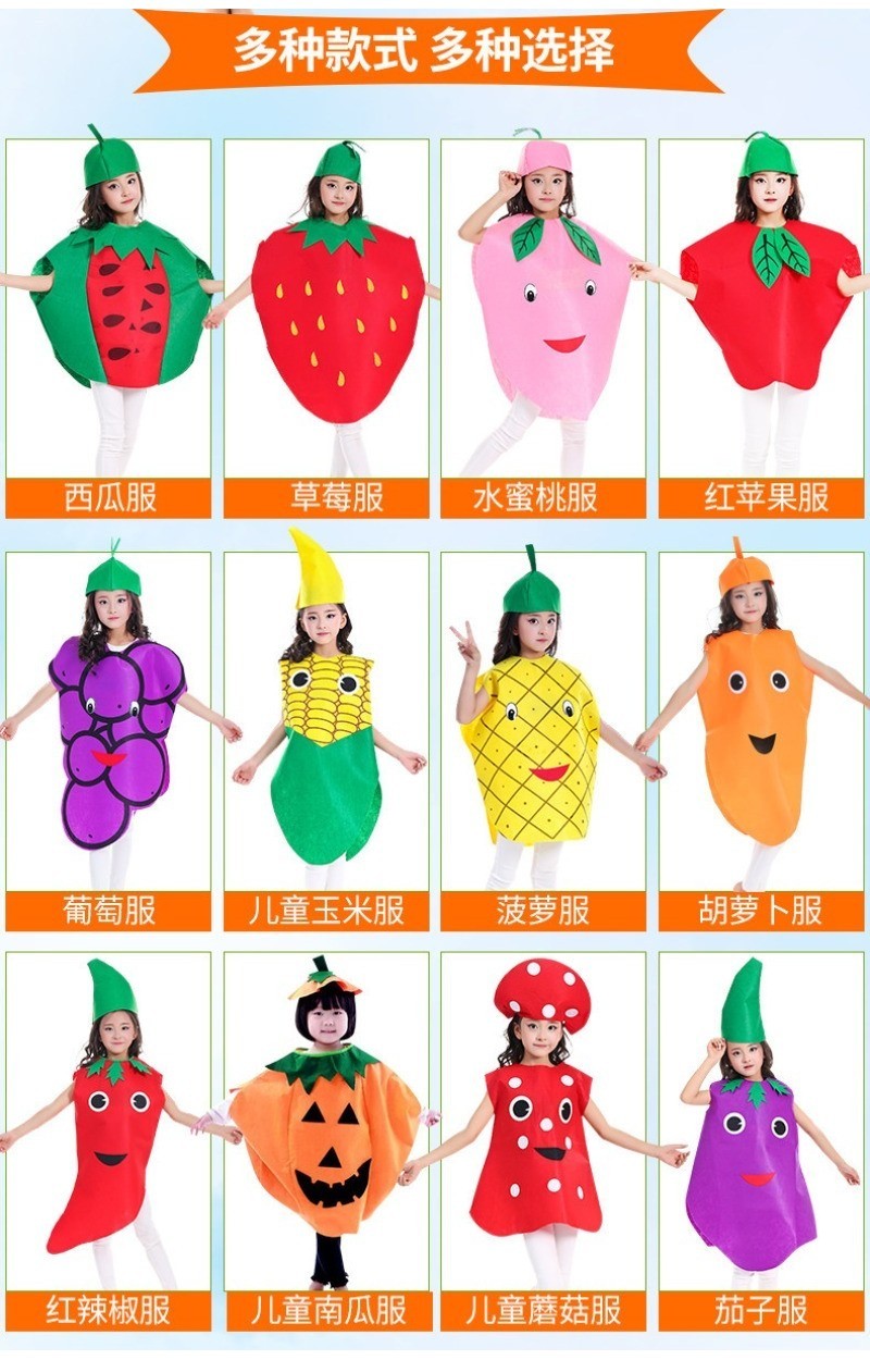Nutrition Month Costume for Girls Fruit Strawberry Costumes Halloween Cosplay Costume for Kids ...