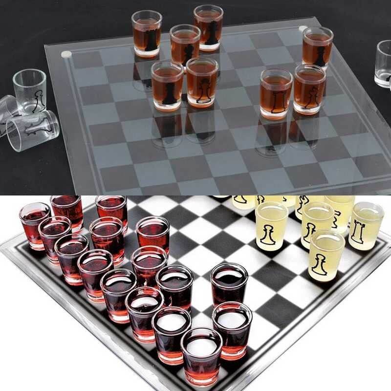 International Interactive Glass Chess Drinking Set Exquisite ...