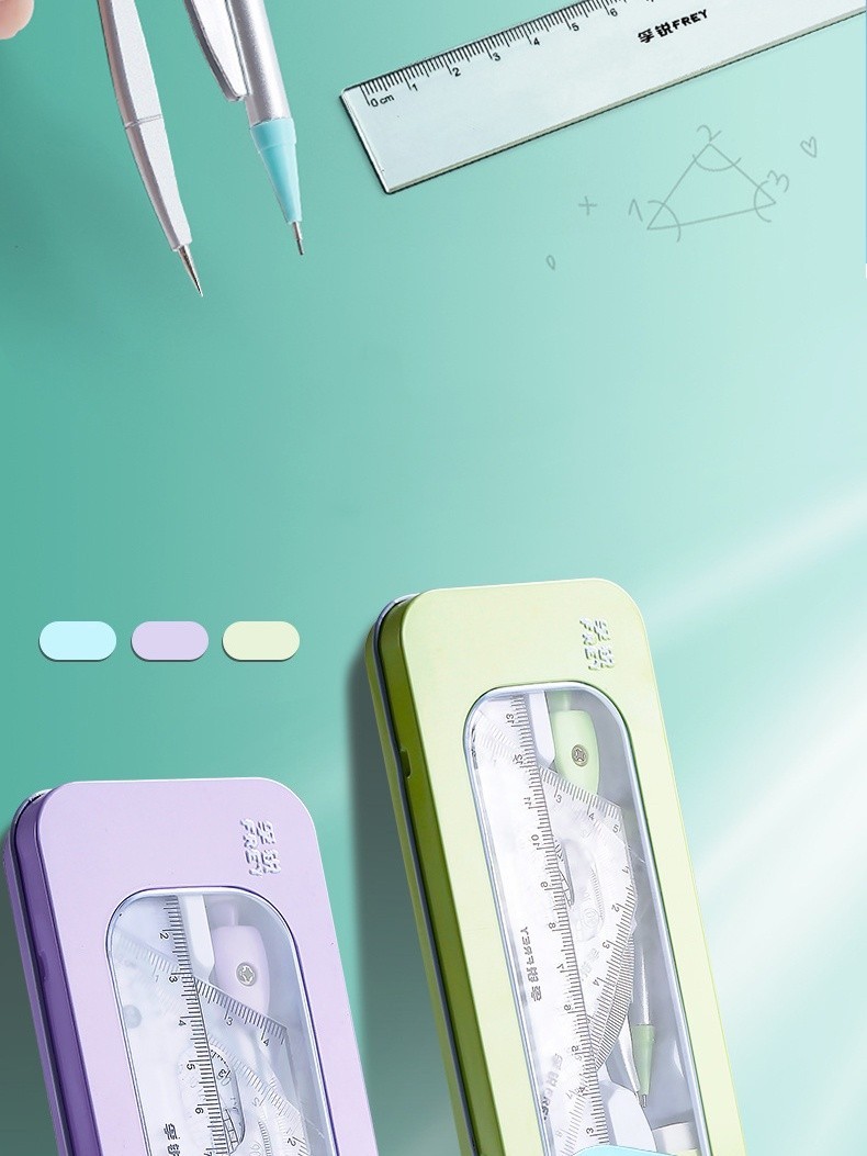 7-Pieces Ruler Set Ruler Triangle Ruler Protractor Rubber Compass ...