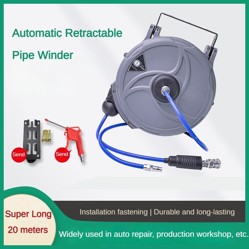 Automatic Retractable Hose Pipe Reel Tire Inflation Air Tube Winding ...