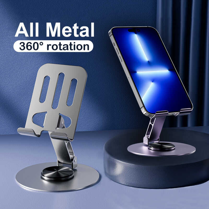 Carbon steel lahat Metal cell phone stand holder 360° Rotating Foldable ...