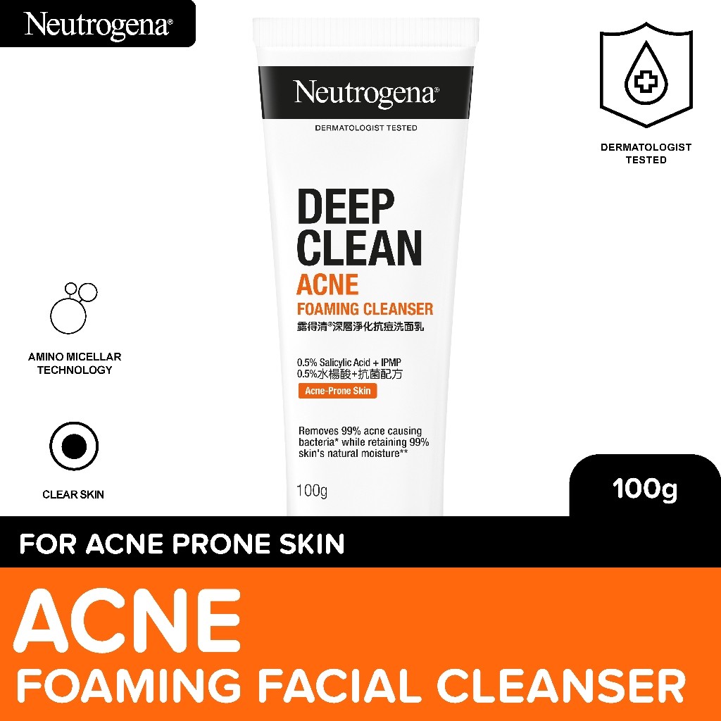 Neutrogena Deep Clean Acne Foaming Cleanser 100g | Shopee Philippines