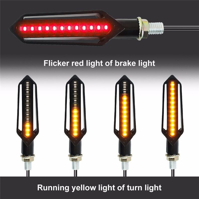 24 LED Motorcycle Turn Signal Indicator Bkers 12V Three-Use Sequential ...
